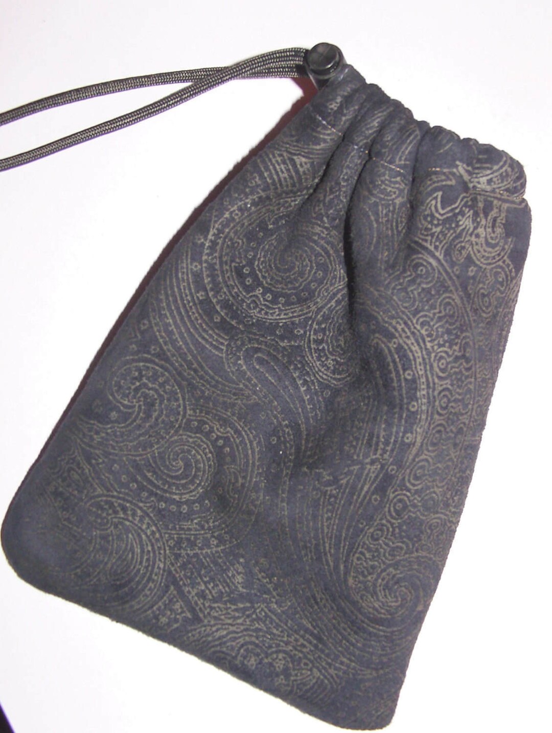 Navyblue Lambhide Suede Drawcord Pouch, Fabric Lined - Etsy