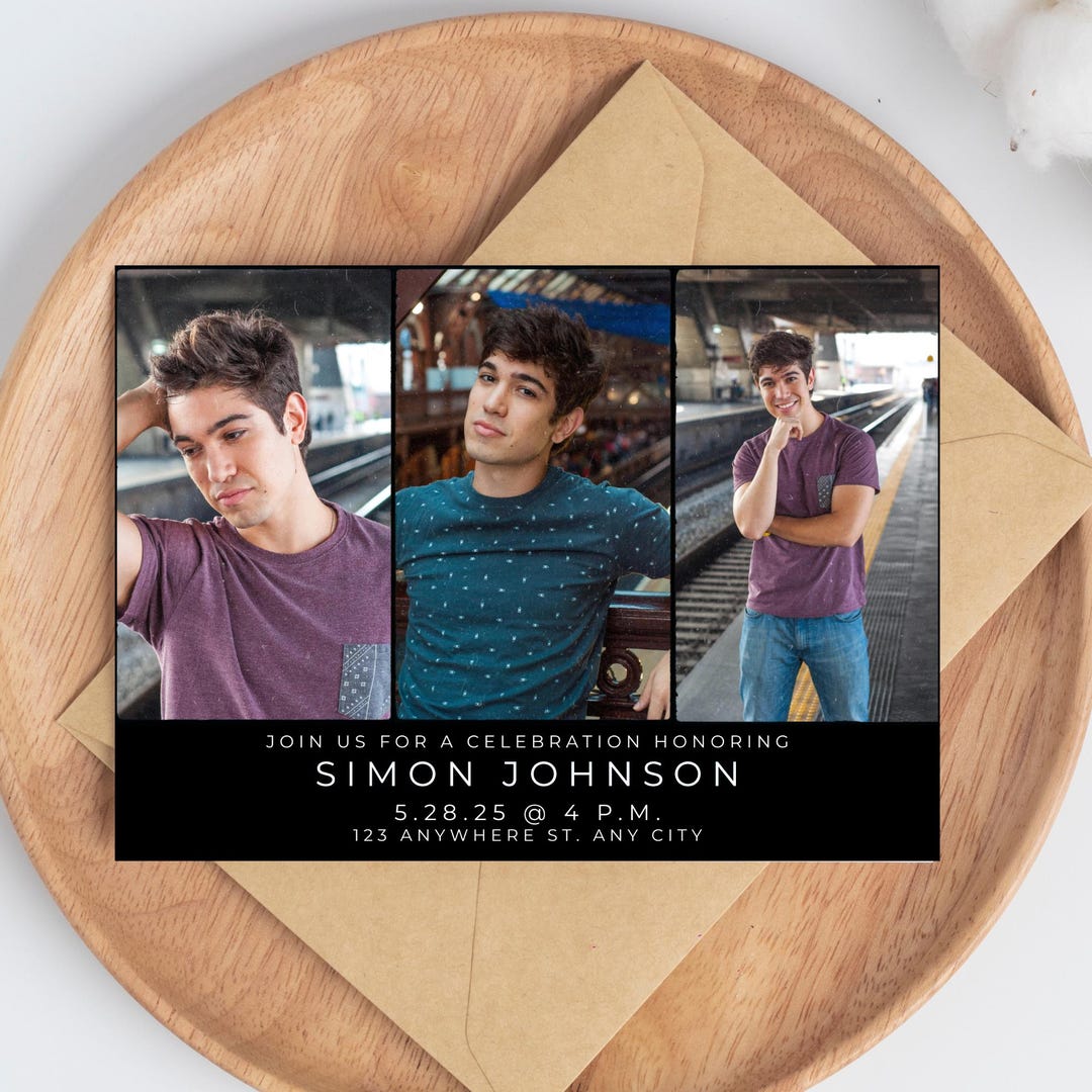 Grad Invitations Editable, Grad Party Invite Template, Graduation for ...