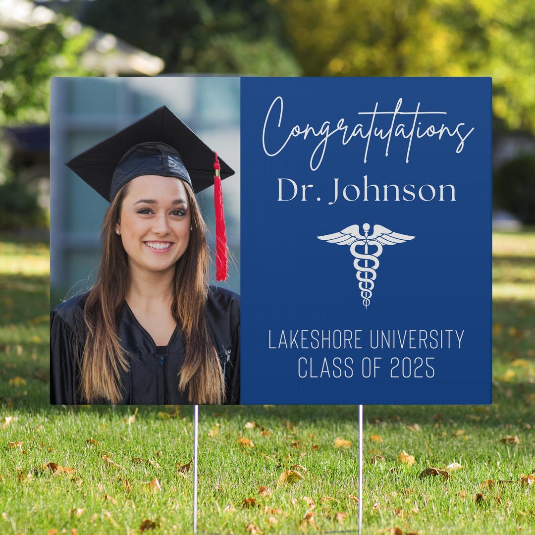 Doctor Graduation Yard Sign, Custom 2025 Grad Sign, Medical School ...