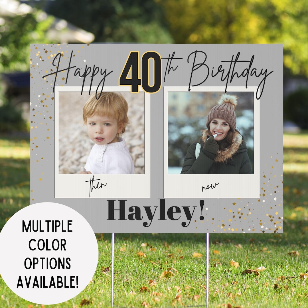 40th Birthday Yard Signs, Happy 40th Birthday Sign, 40th Bday ...
