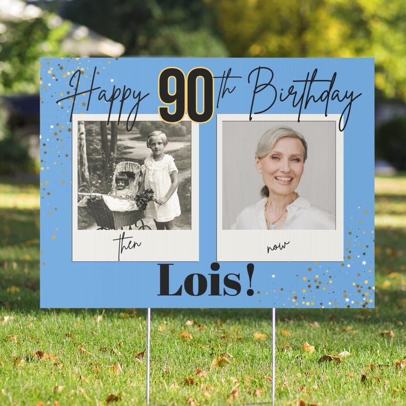 Happy 90th Birthday Yard Sign, Happy 90th Birthday Sign, 90th Birthday ...