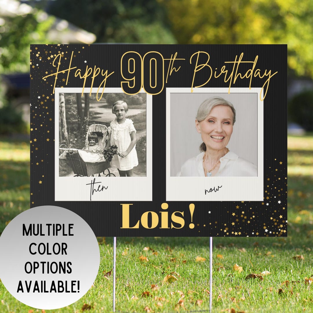 Happy 90th Birthday Yard Sign, Happy 90th Birthday Sign, 90th Birthday ...
