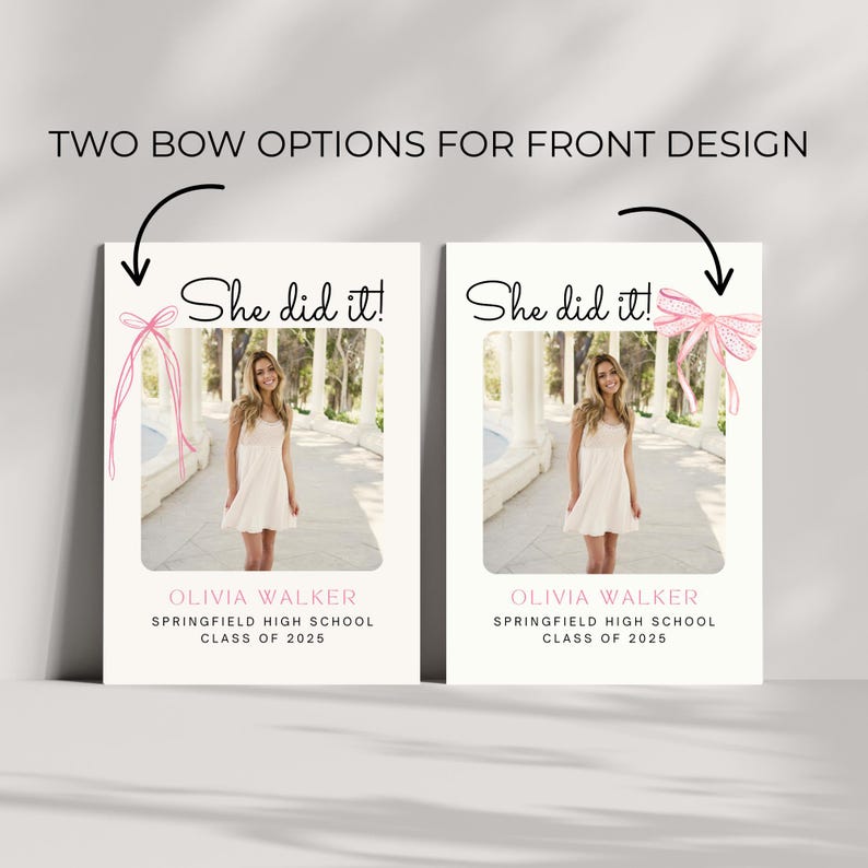 She Did It Graduation Invitation Editable, Pink Graduation Invitation ...