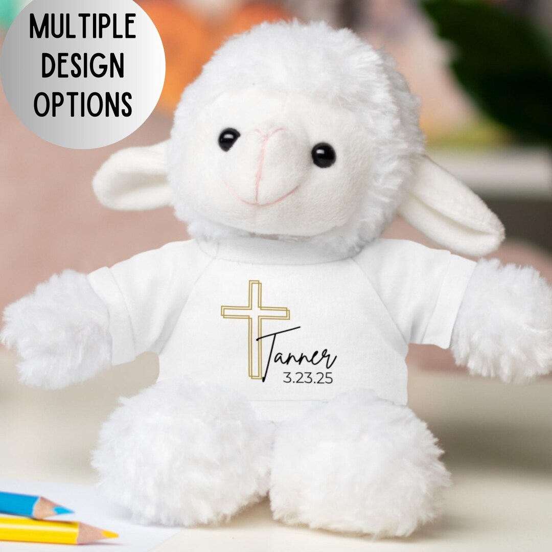 Baptism Stuffed Animal, Stuffed Lamb Baptism, Baptism Lamb for Girl ...