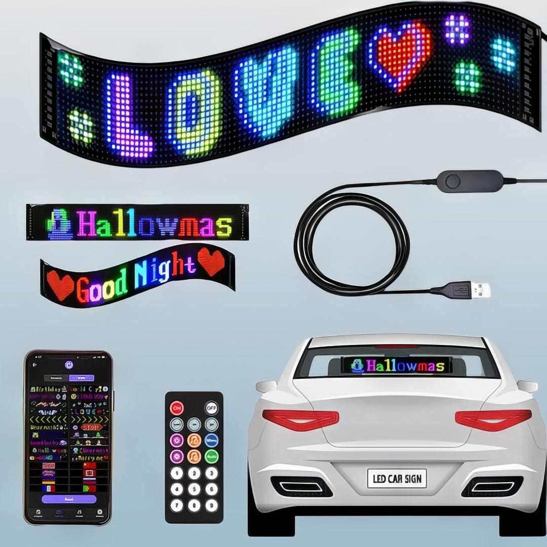 LED Customizable Fun Ride Bluetooth Car Sign - Etsy