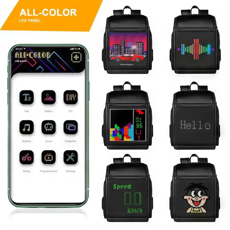 Dynamic Display LED Bluetooth Speaker Backpack - Etsy