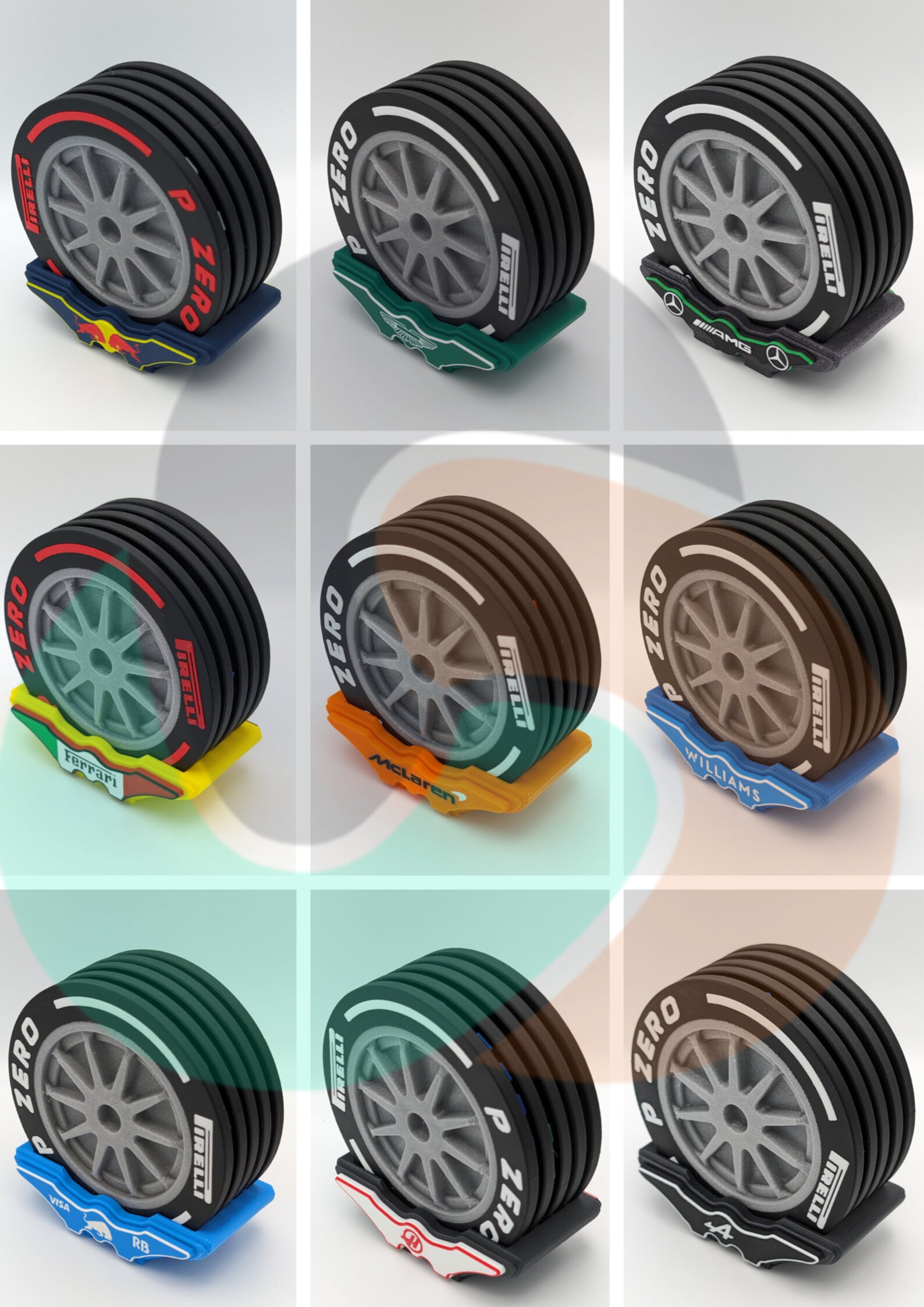 F1 FERRARI Coaster Set | Formula 1 Décor | Formula 1 Merchandise ...