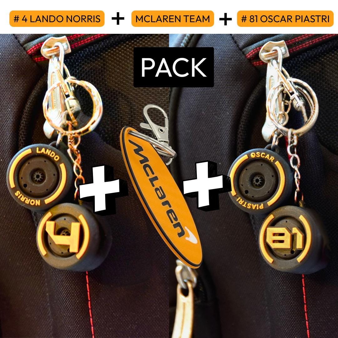 Pack of 3 Formula 1 Keychains – 2025 World Champions – Lando Norris #4 ...