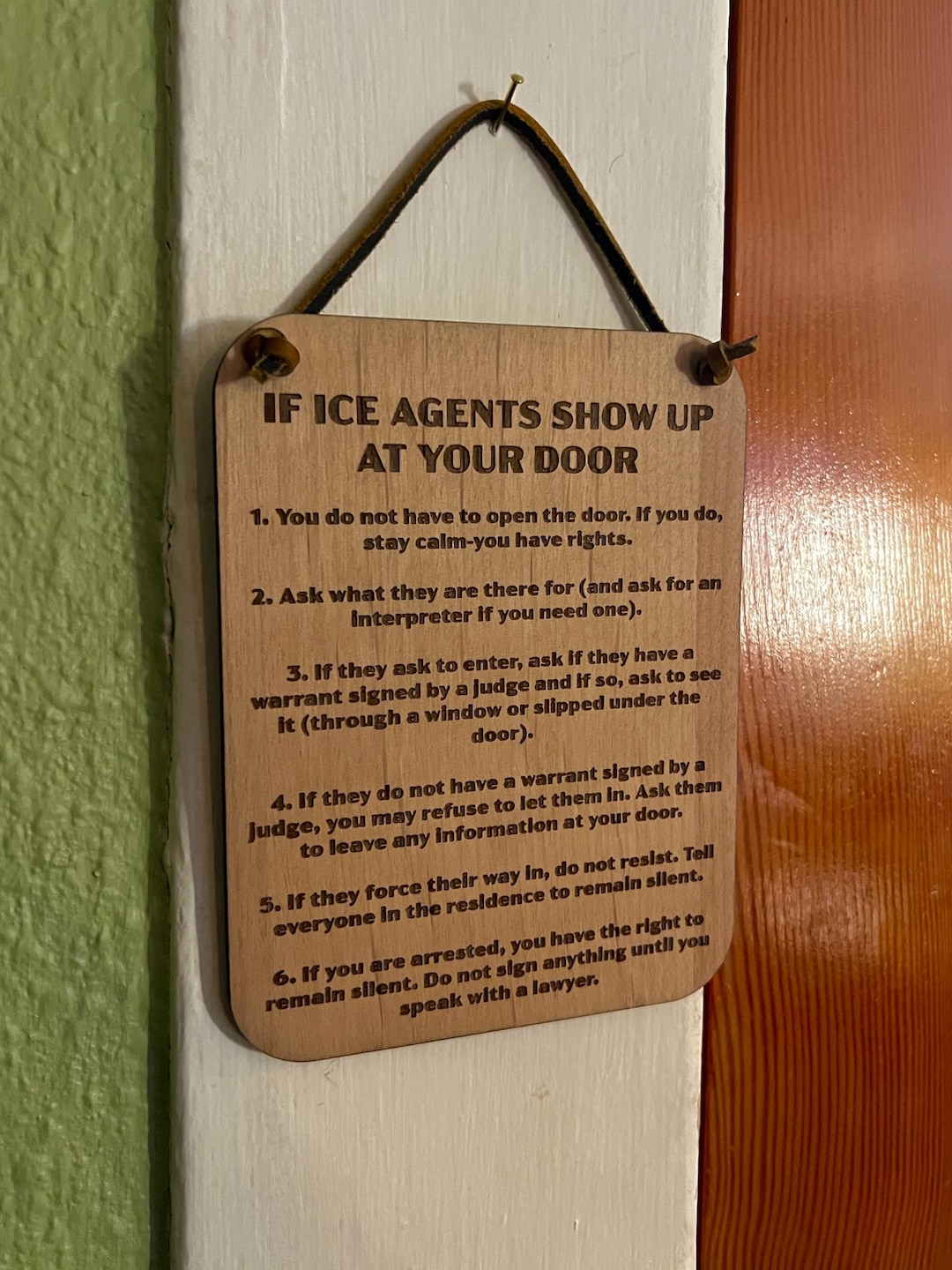 Know Your Rights Against ICE – Door & Entry Sign - Etsy