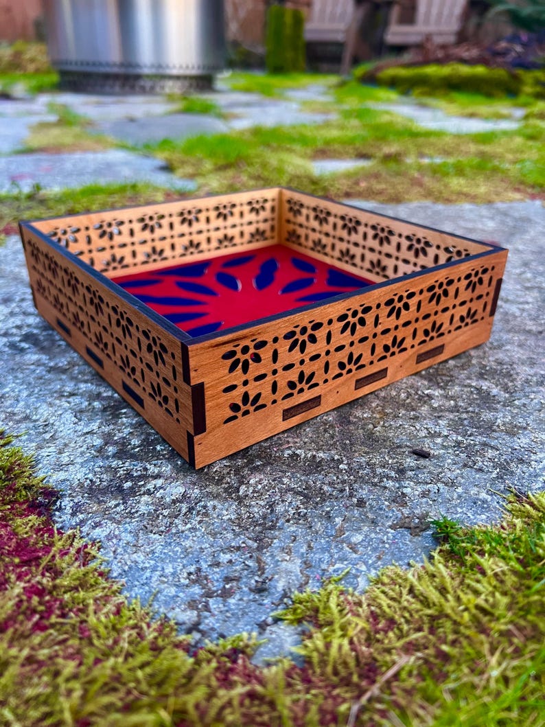 Dice Tray – Cherry Wood Dice Rolling Tray With Velvet Lining | D&D RPG ...