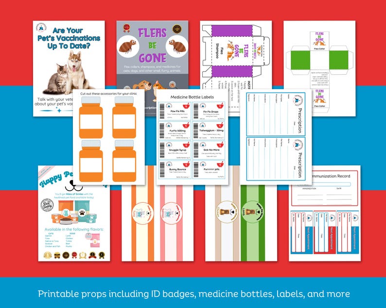Printable Pretend Play Set: Veterinarian Clinic - Etsy