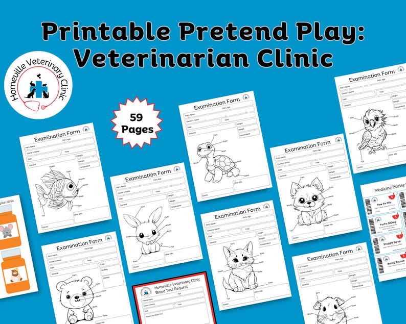 Printable Pretend Play Set: Veterinarian Clinic - Etsy