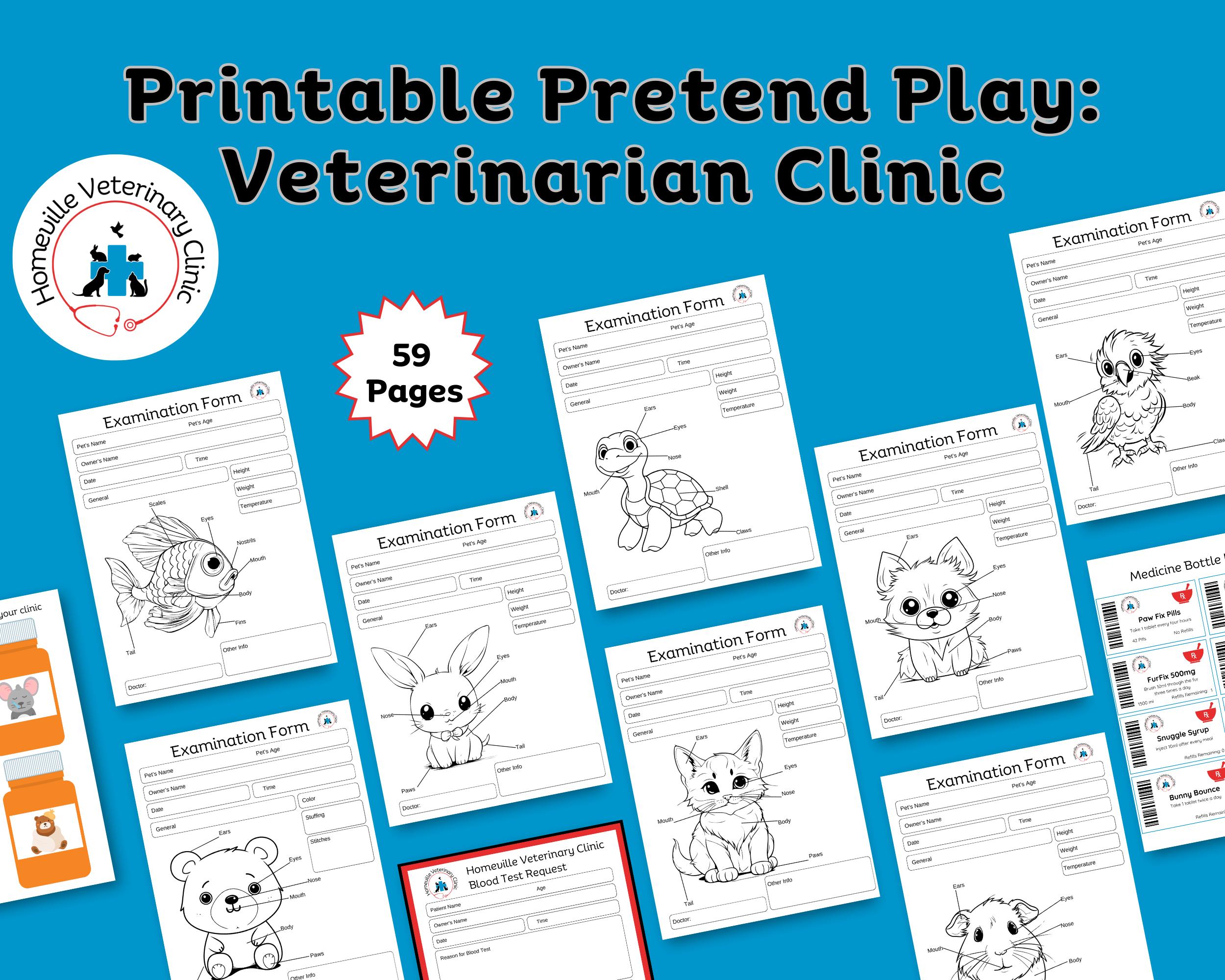 Printable Pretend Play Set: Veterinarian Clinic - Etsy