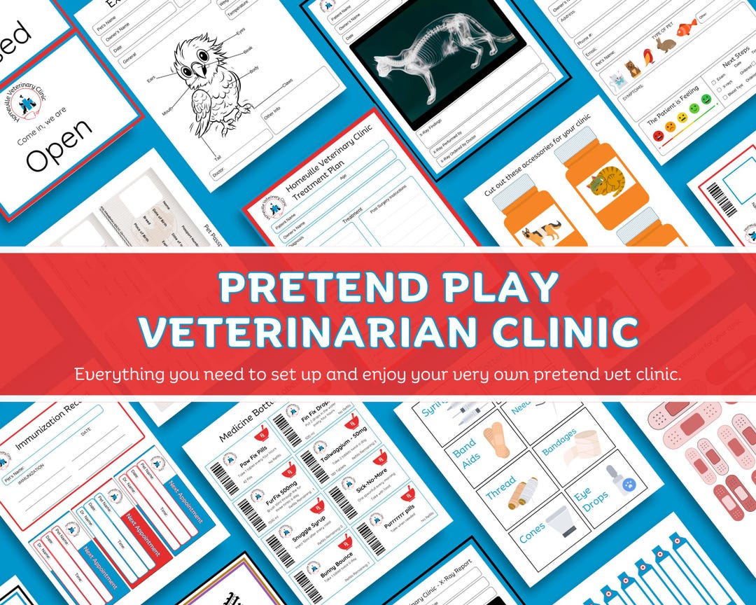 Printable Pretend Play Set: Veterinarian Clinic - Etsy
