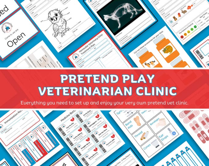 Dramatic Play Vet Printables - Pretend Play Pet Clinic for Preschool ...