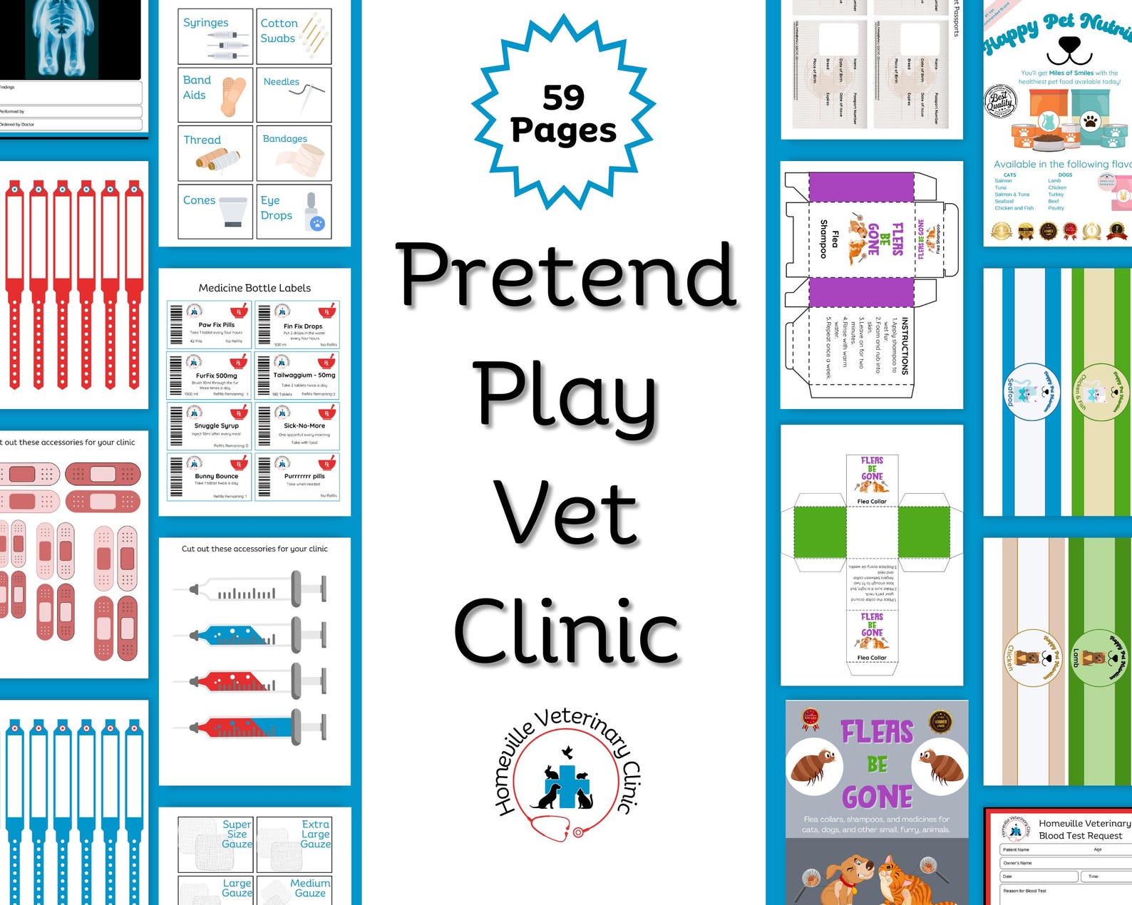 Printable Pretend Play Set: Veterinarian Clinic - Etsy