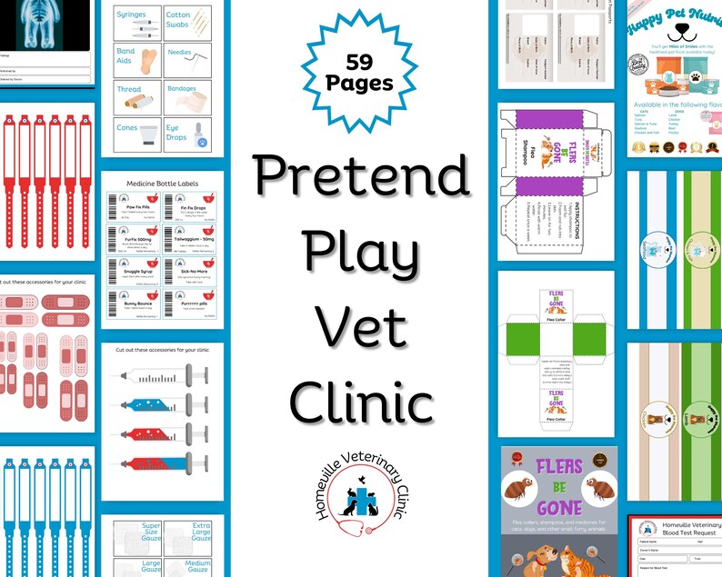 Printable Pretend Play Set: Veterinarian Clinic - Etsy