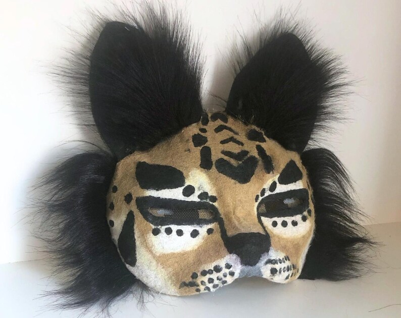 Cat Mask, Feline Mask, Cheetah, Leopard, Wildcat, Fully Lined Mask ...