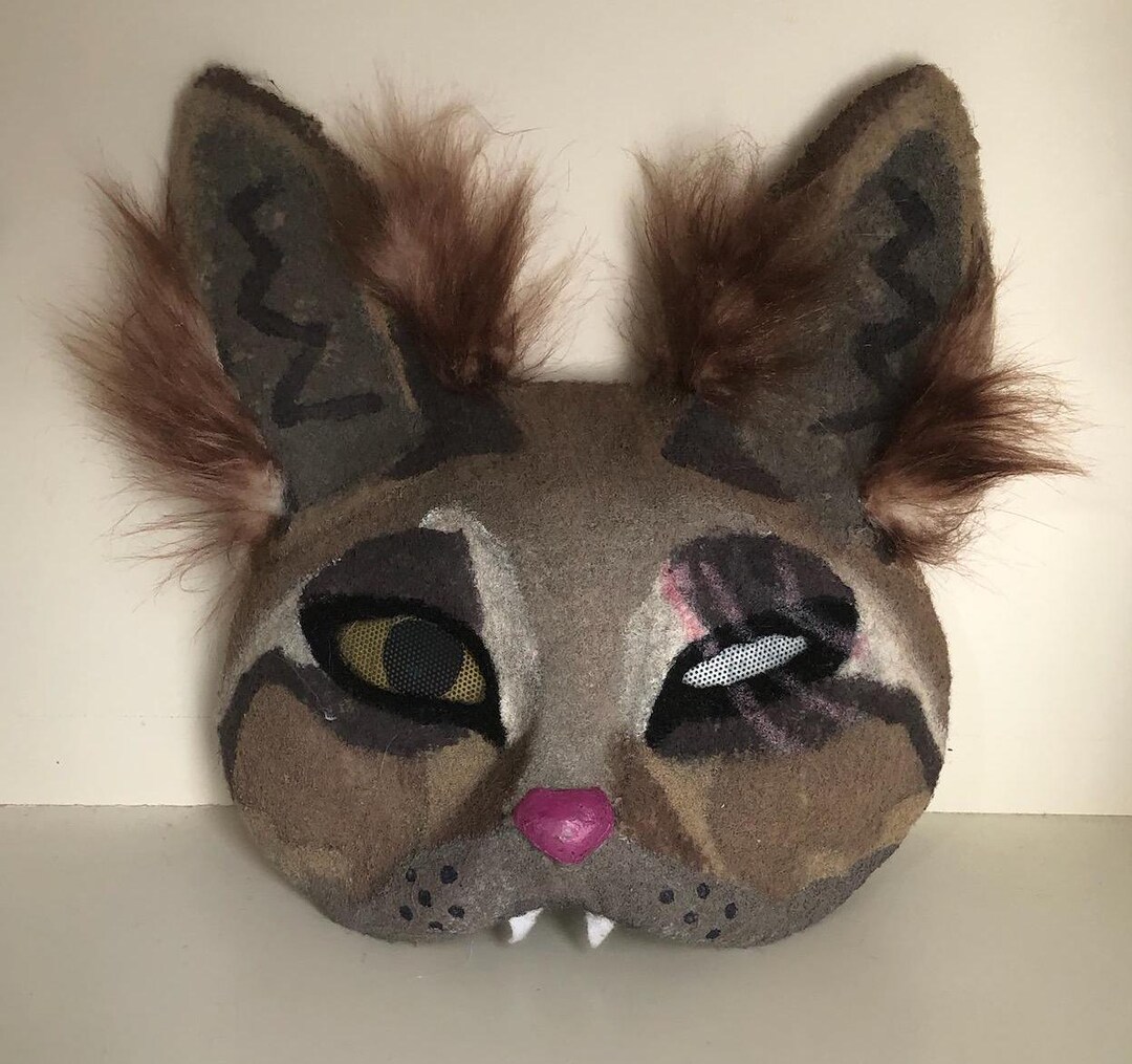 Feline Mask, Felted and Fully Lined, Cat, Bobcat, Mountain Lion ...