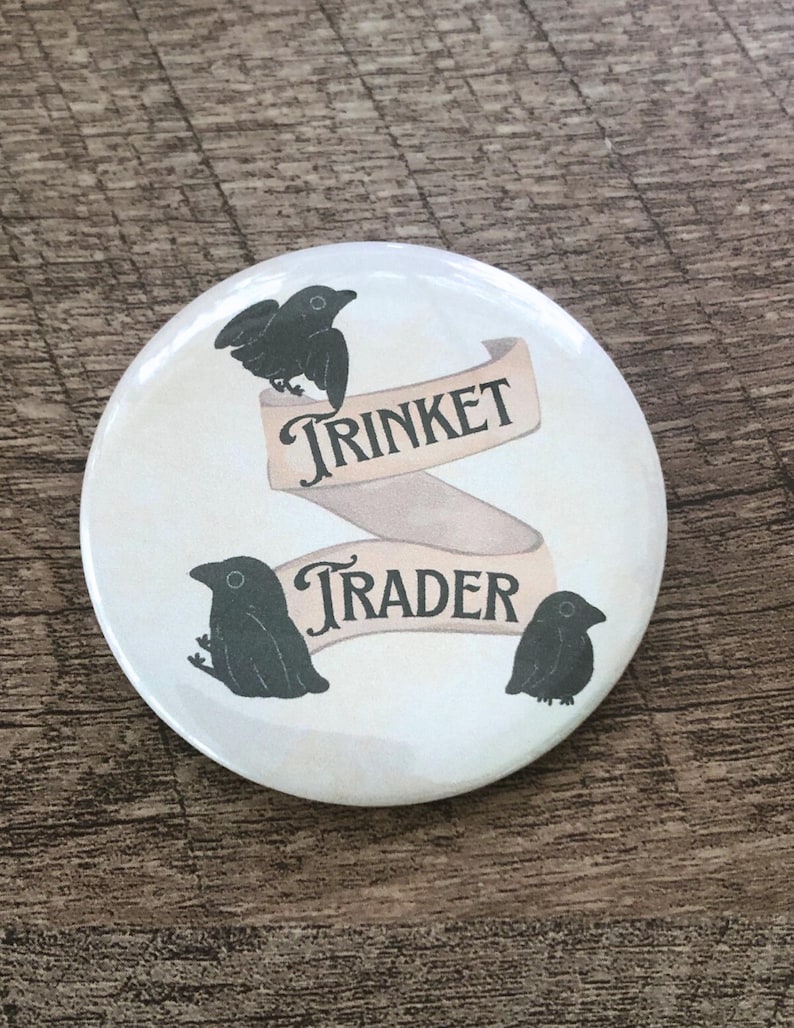 Trinket Trader Button, Crow Button, Renaissance Faire, Fair, Crow ...