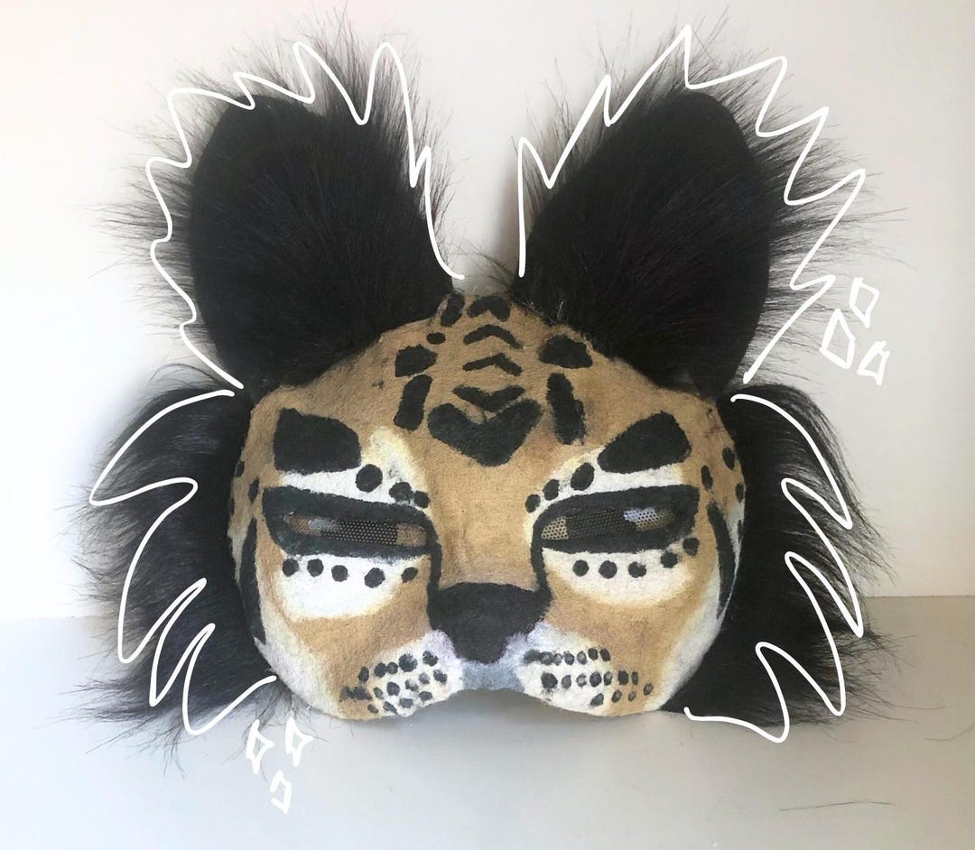 Cat Mask, Feline Mask, Cheetah, Leopard, Wildcat, Fully Lined Mask ...