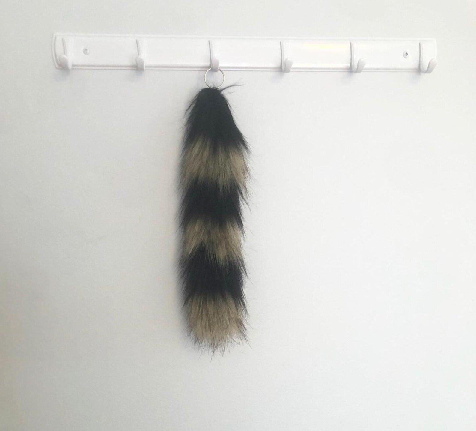 Racoon Tail, Twelve 12 Inch Faux Fur Racoon Tail, for Cosplay, Costume ...