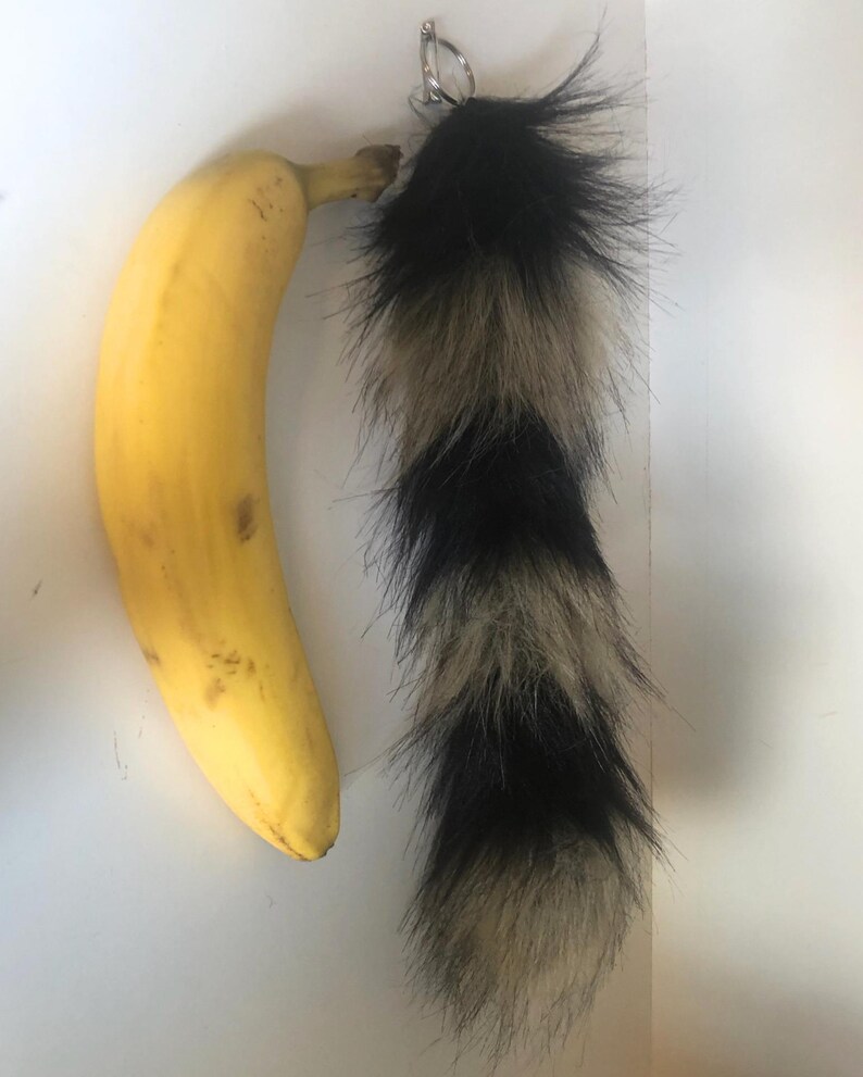 Racoon Tail, Twelve 12 Inch Faux Fur Racoon Tail, for Cosplay, Costume ...