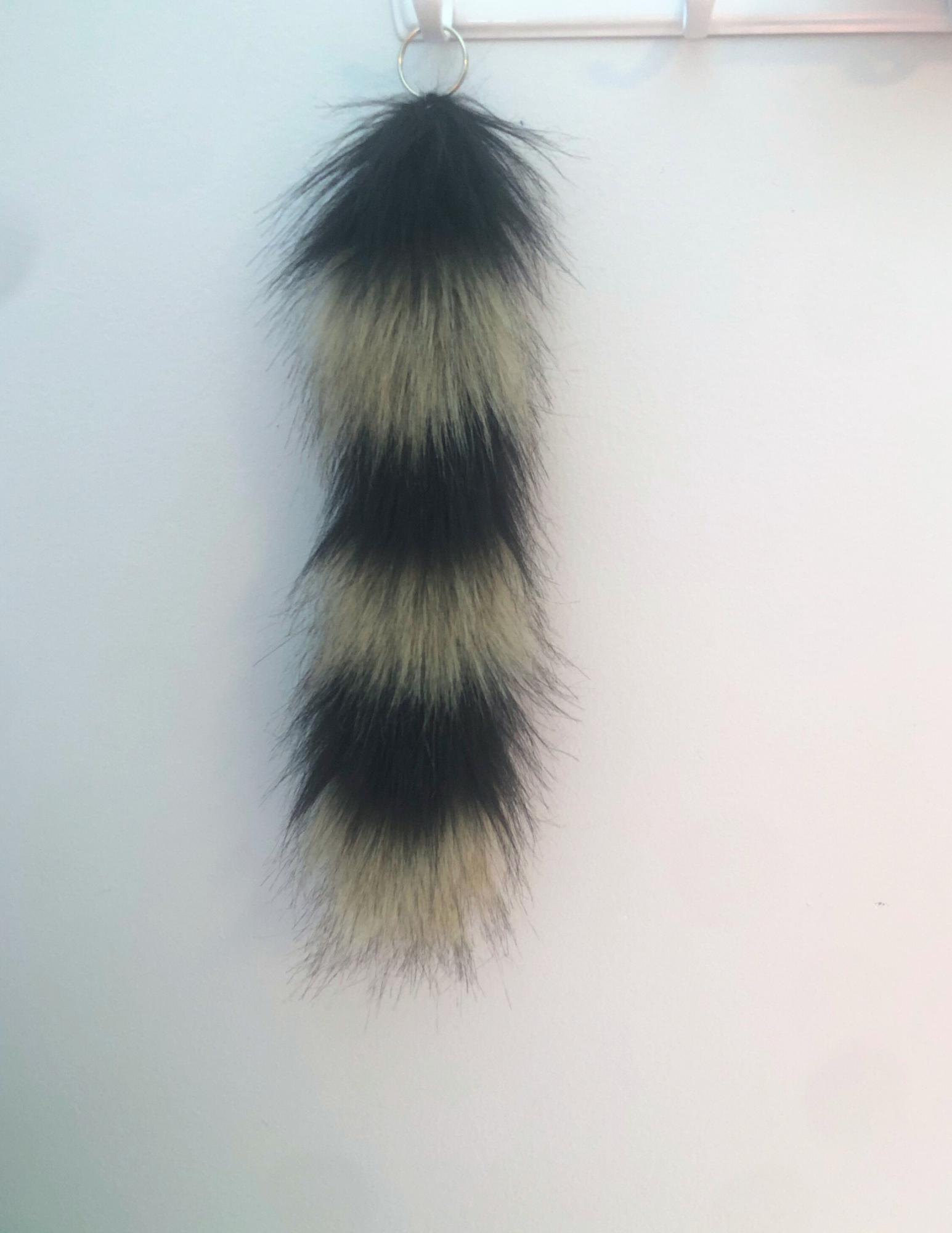 Racoon Tail, Twelve 12 Inch Faux Fur Racoon Tail, for Cosplay, Costume ...