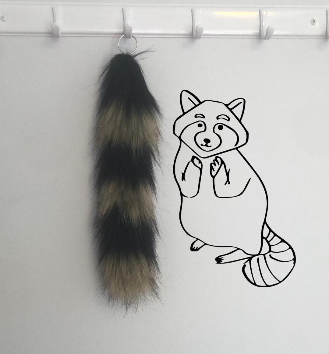 Racoon Tail, Twelve 12 Inch Faux Fur Racoon Tail, for Cosplay, Costume ...