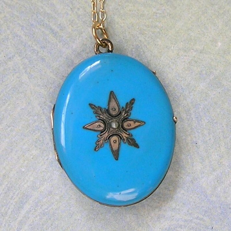 Enamel Locket - Etsy