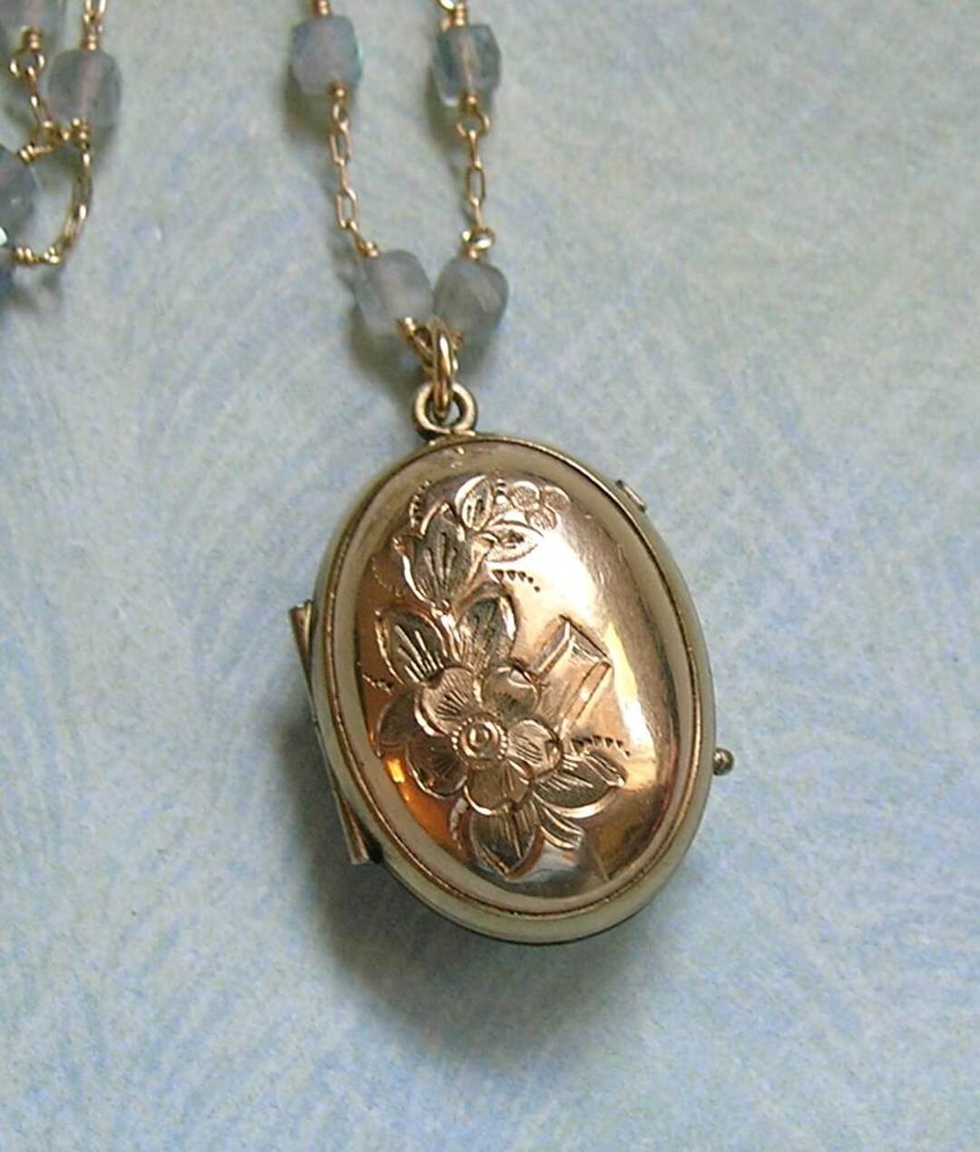 Antique Victorian Two Sided Locket Necklace With Etching, Antique ...