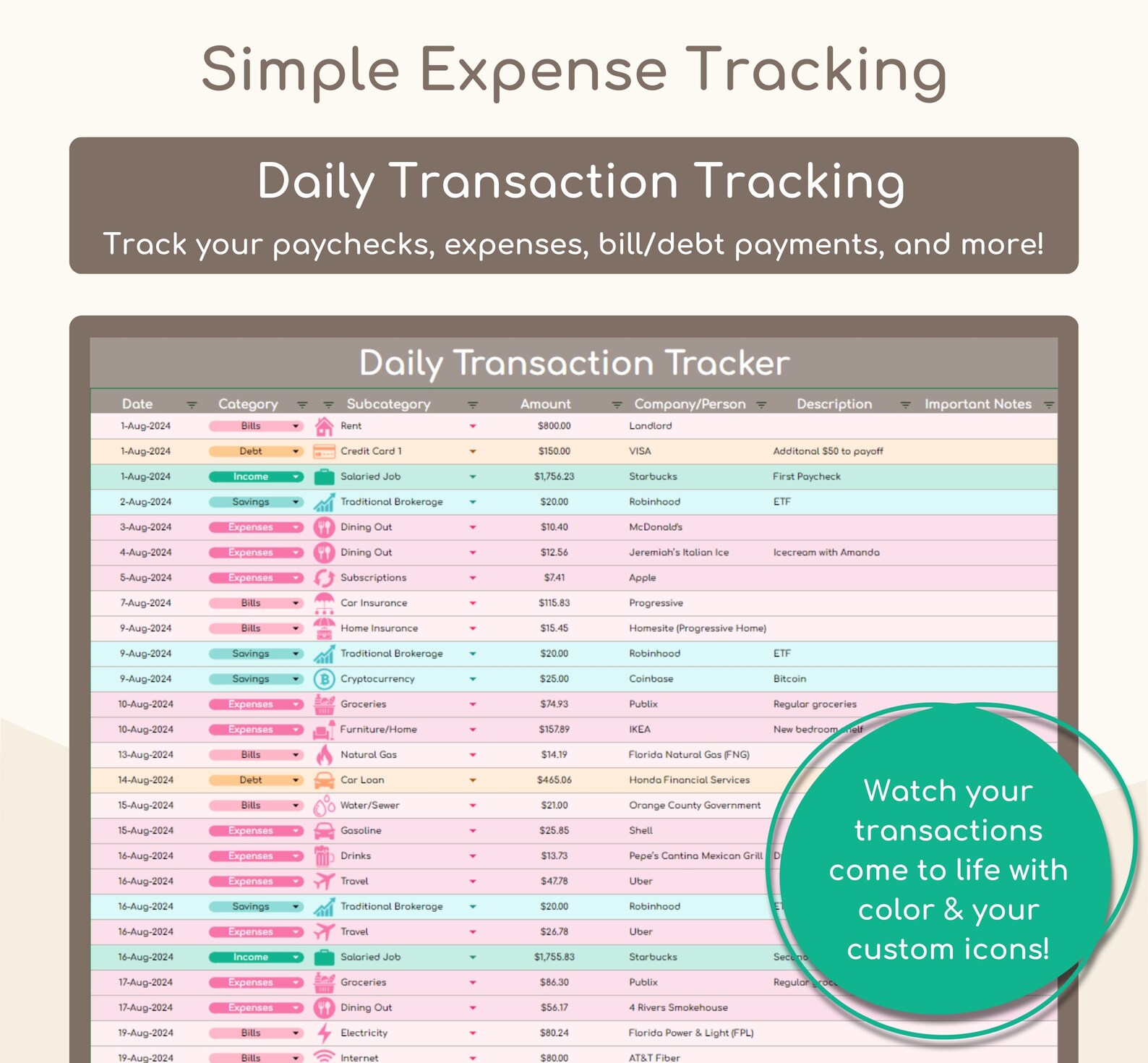 Simple Monthly Budget Planner for Google Sheets Monthly Budget ...