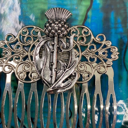 Scottish Thistle Hair Comb Decorative Hair Combs Simple - Etsy