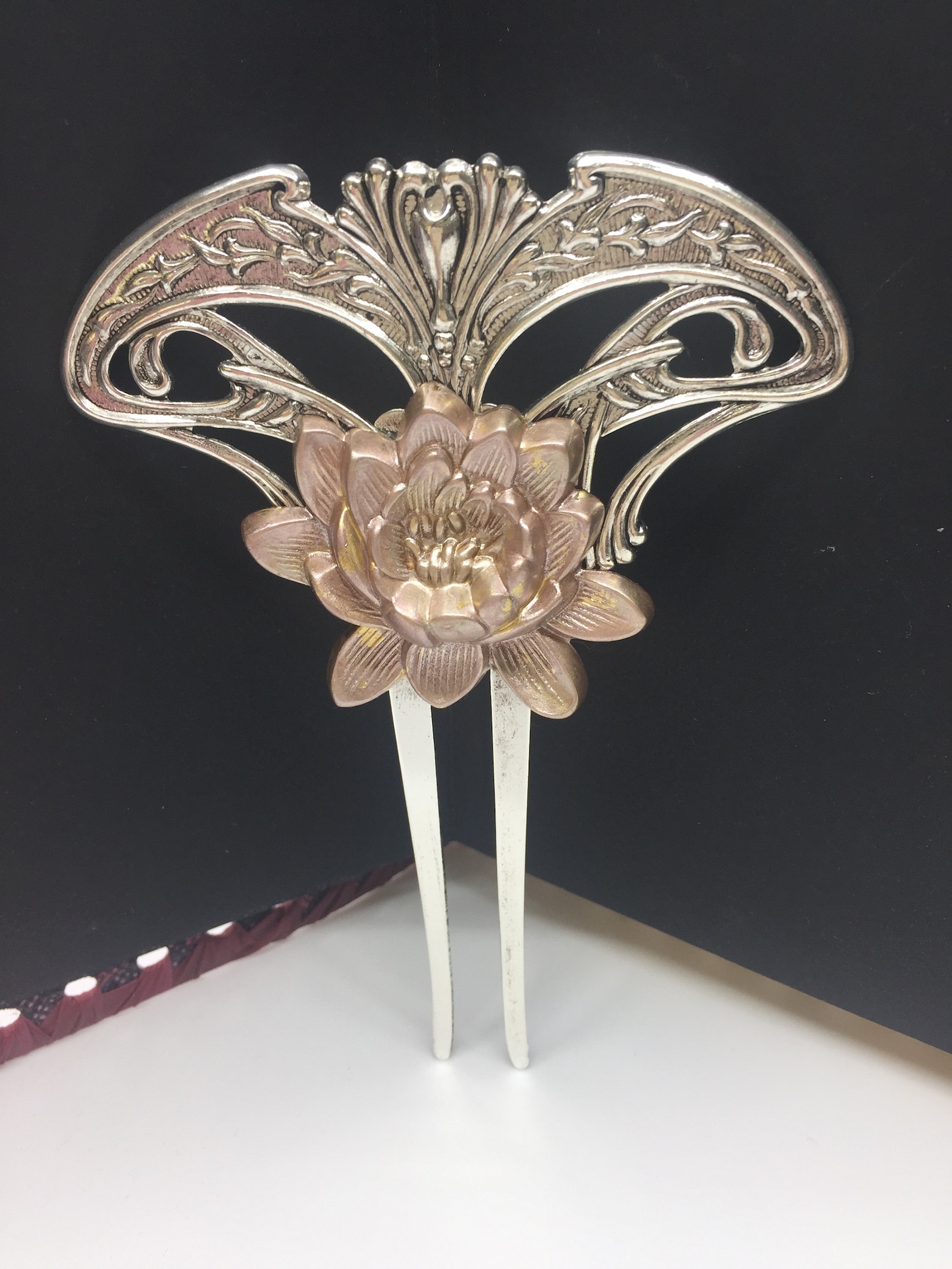 Rose Hair Comb Exotic Scroll Baroque Hair Accessories Bridal - Etsy