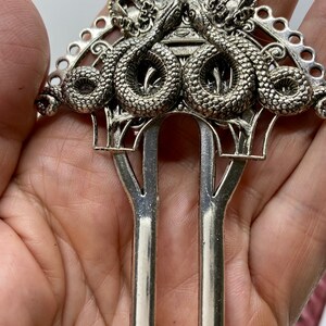 Double Snakes Hair Comb Decorative Hair Combs Crown Hair Fork Silver ...