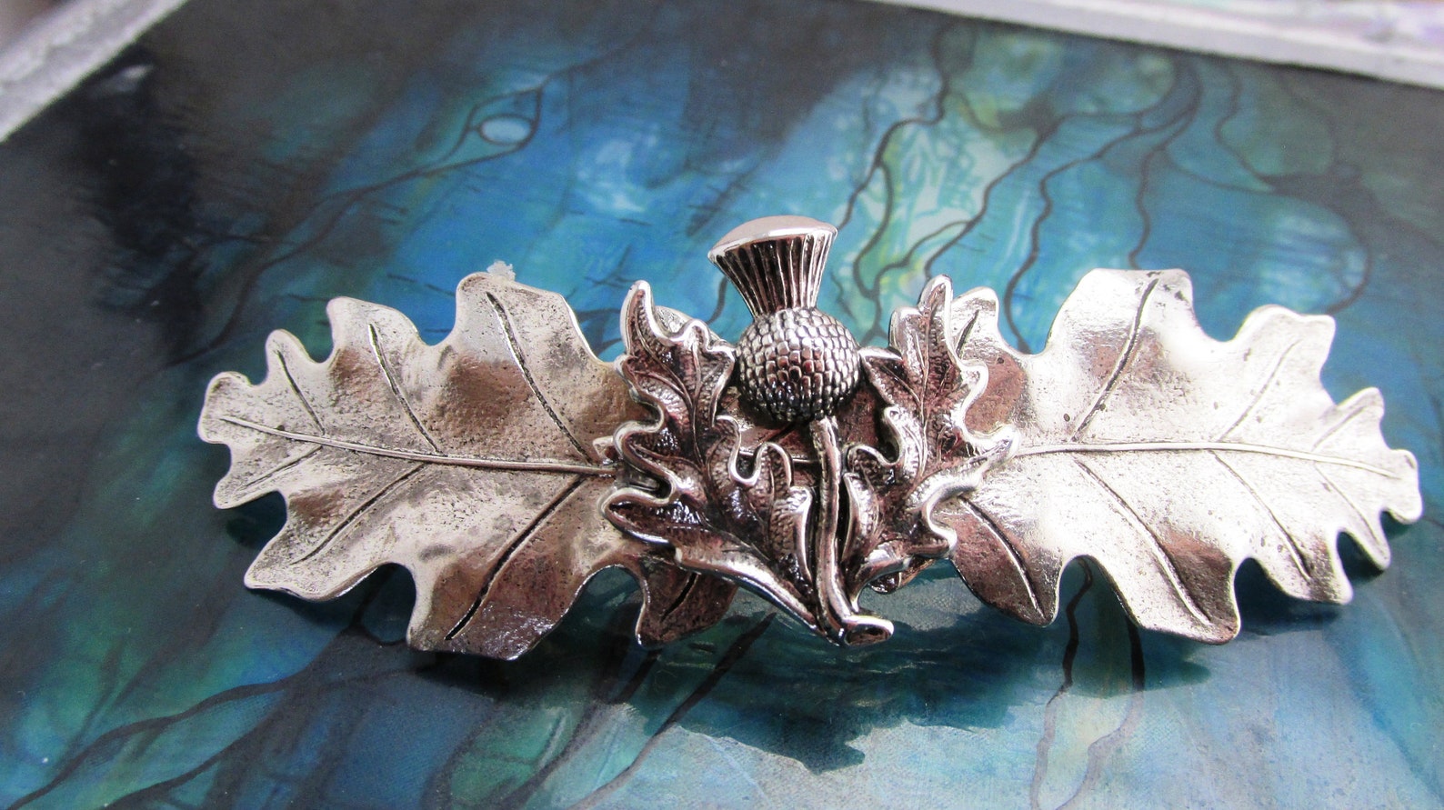 Vintage Scottish Thistle Hair Clip: Silver Art Deco Barrette - Etsy