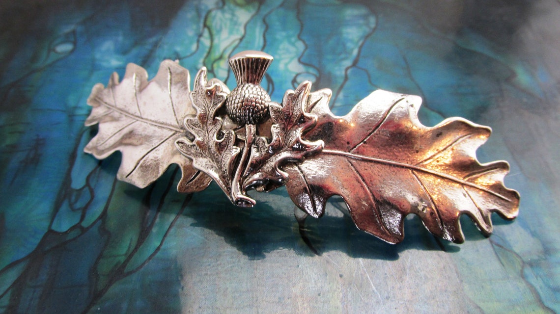 Vintage Scottish Thistle Hair Clip: Silver Art Deco Barrette - Etsy
