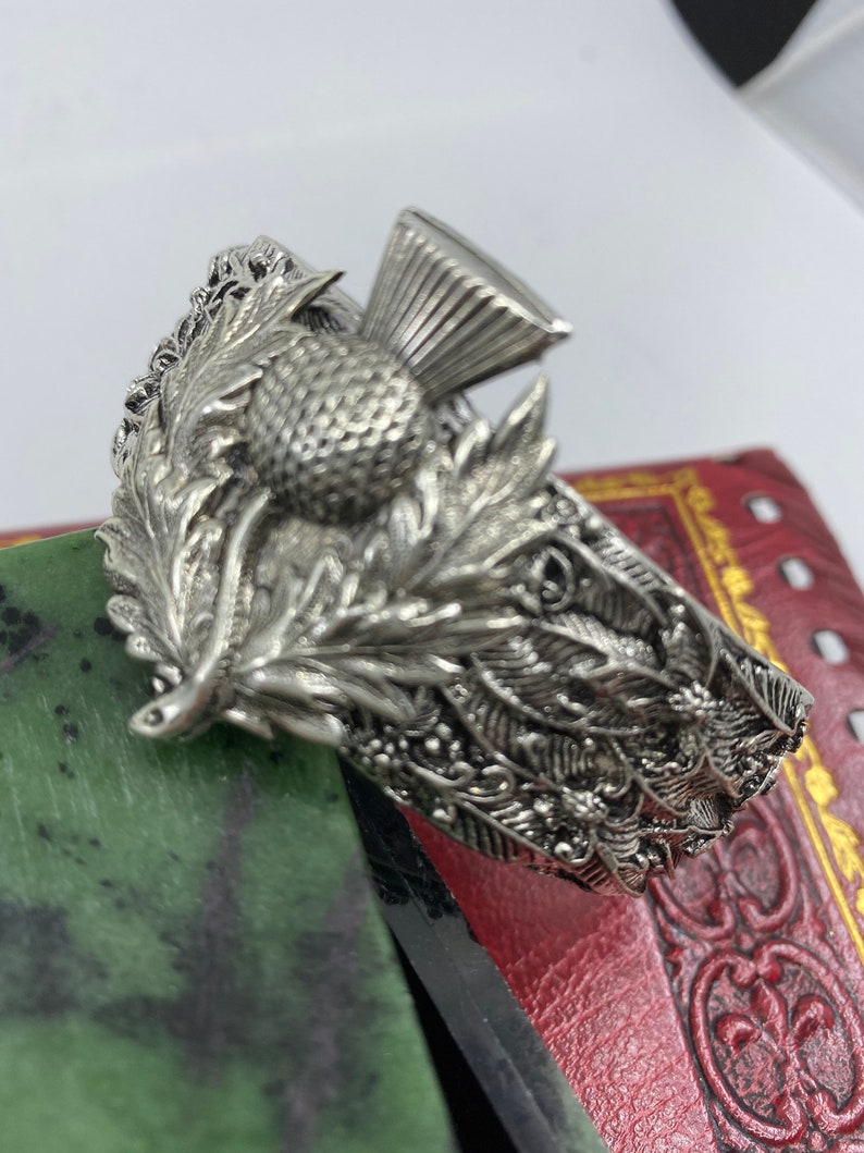 Scottish Thistle Cuff Bridal Thistle Silver Cuff Bracelet | Etsy