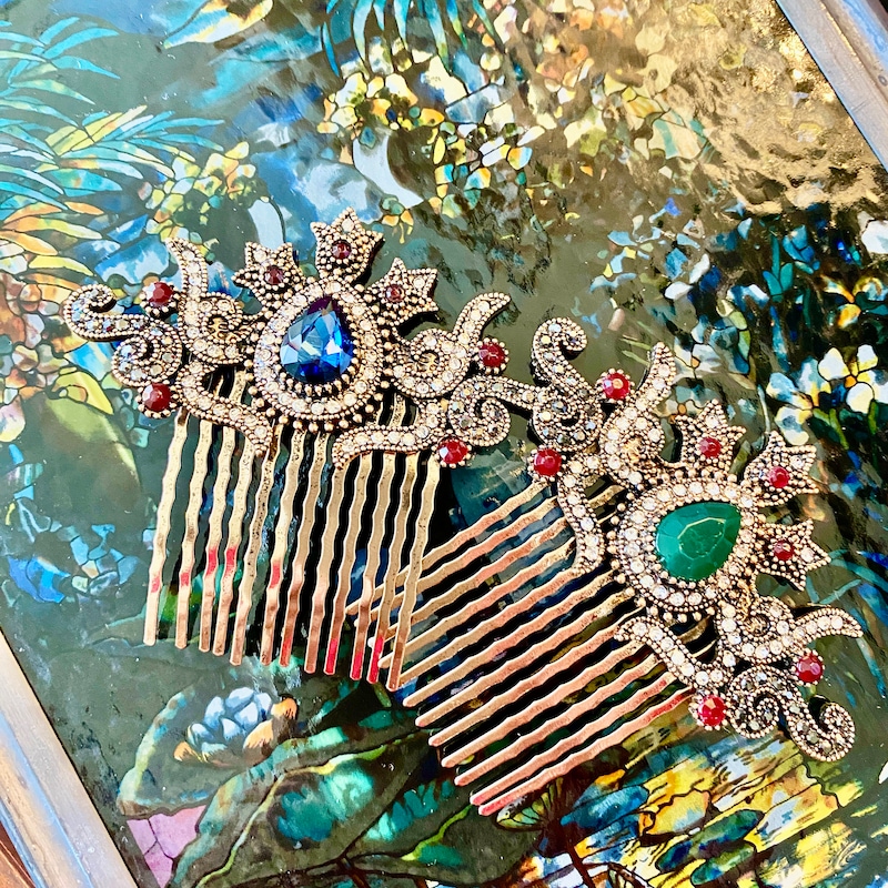 Emerald Hair Comb - Etsy