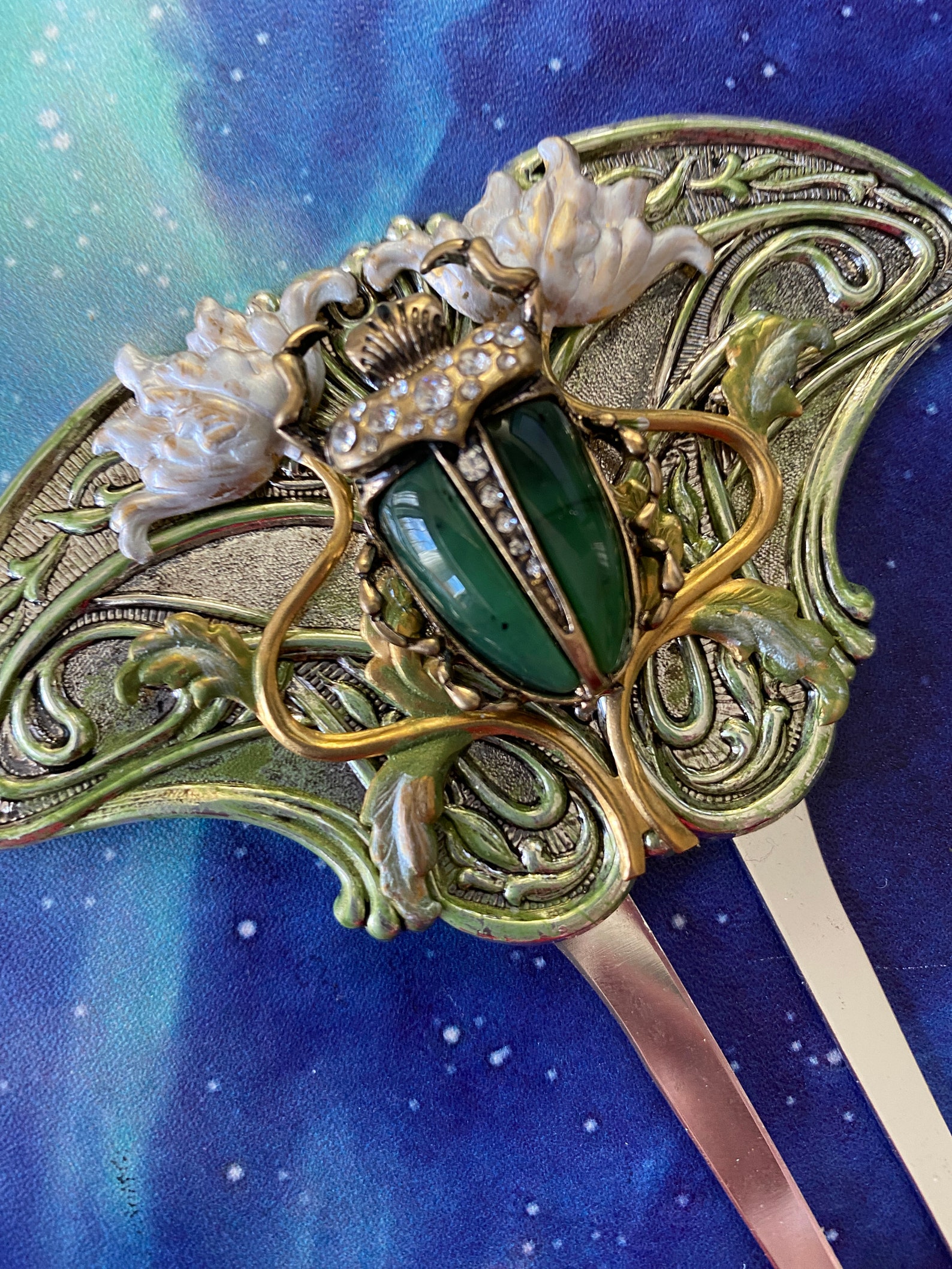 Scarab Beetle Hair Comb: Egyptian Revival, Art Nouveau Style - Etsy