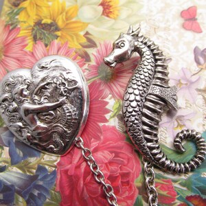 Seahorse Mermaid Collar Chains Key Tie Tacks Cardigan Clips Collar ...