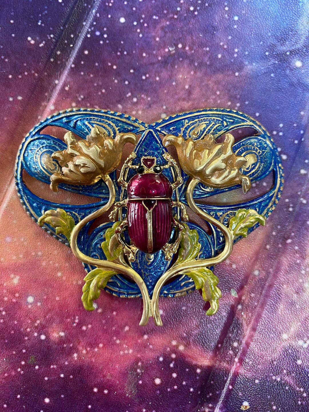 Art Deco Scarab Hair Clip: Lotus Flower Barrette - Etsy