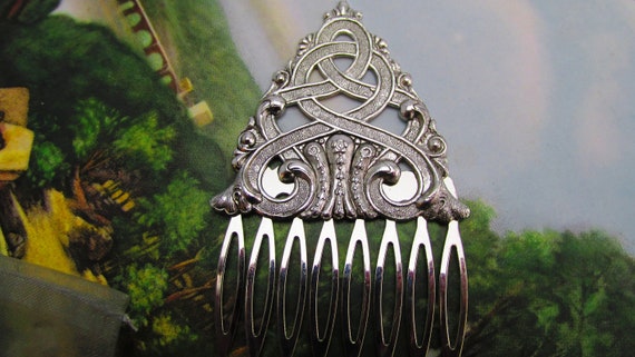Celtic knot style Hair Comb Bridal Hair Accessories D… - Gem