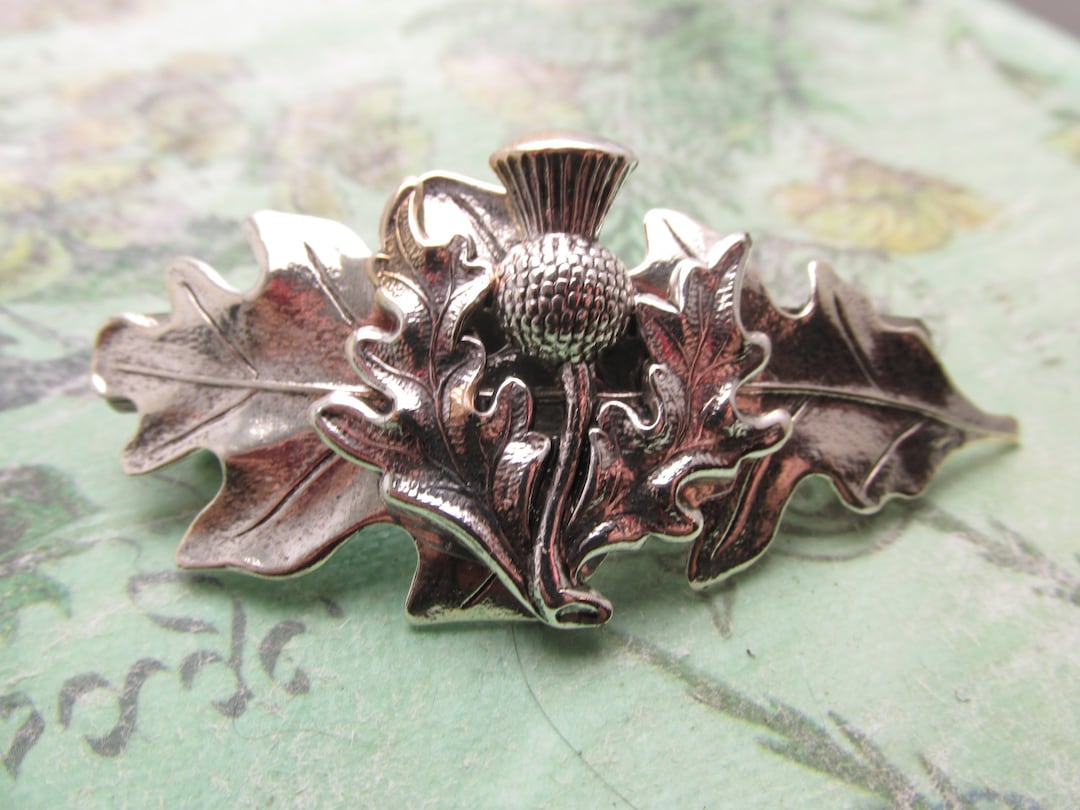Scottish Thistle Hair Clip Wedding Leaf Hair Barrettes - Etsy