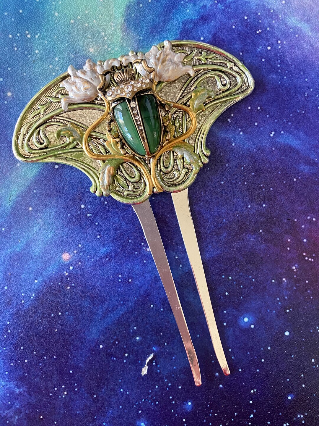 Scarab Beetle Hair Comb: Egyptian Revival, Art Nouveau Style - Etsy