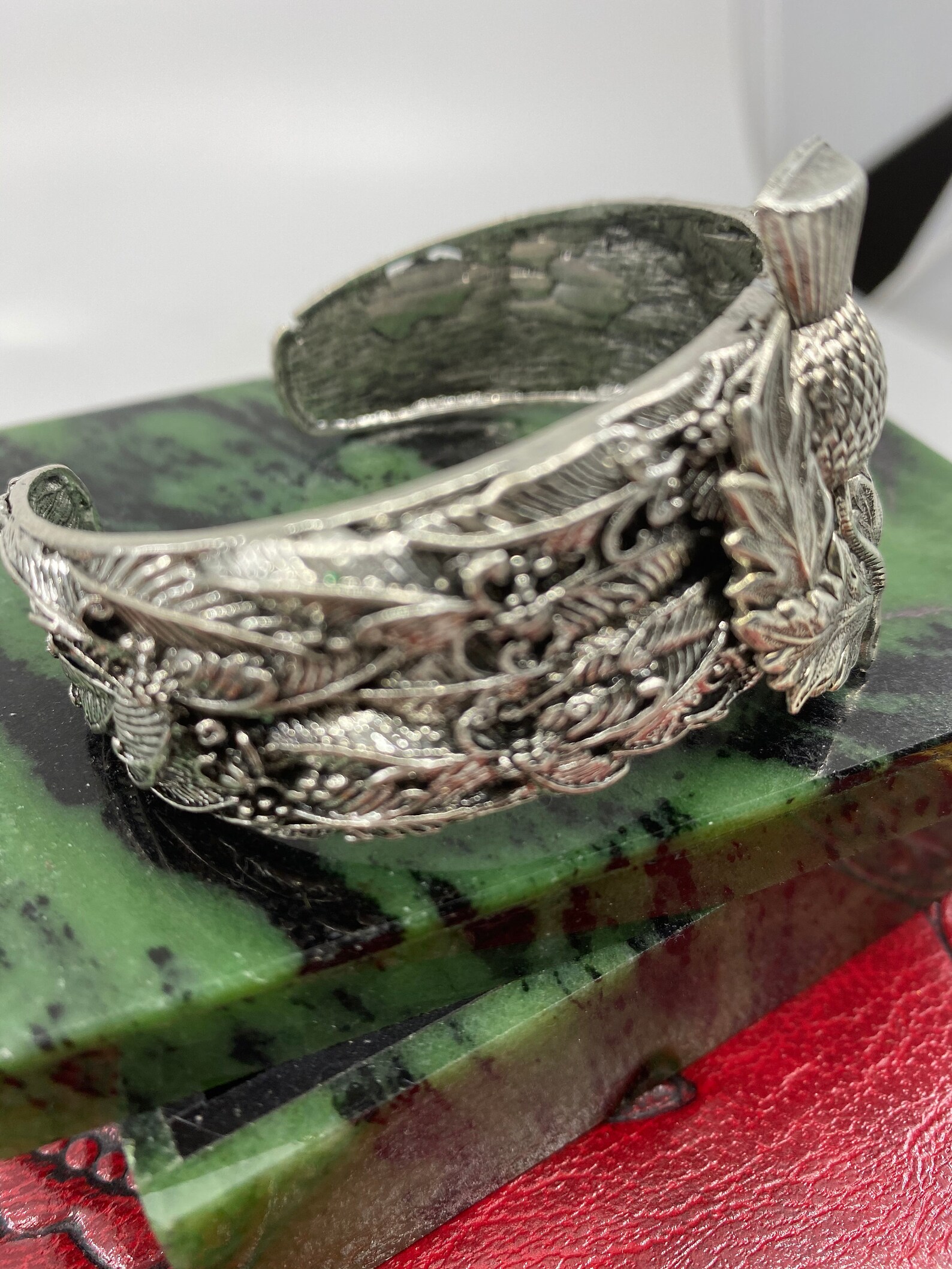 Scottish Thistle Cuff Bridal Thistle Silver Cuff Bracelet | Etsy