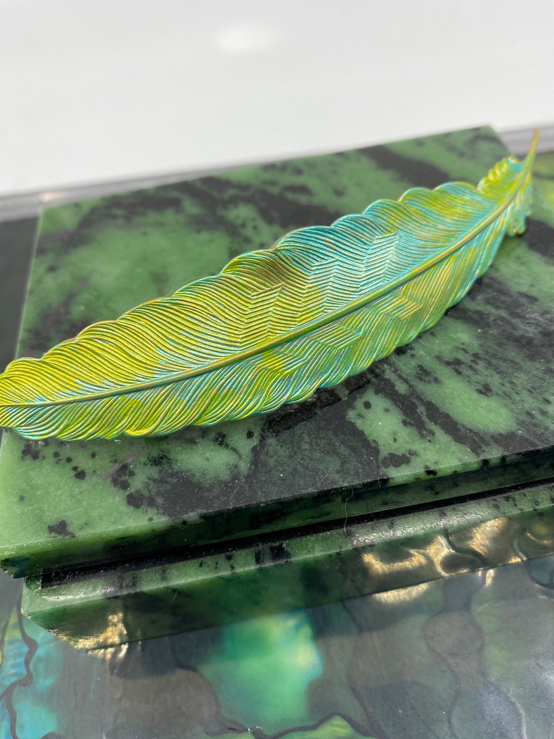 Feather Hair Clip French Back Barrette for Thick Hair Bridal Hair ...