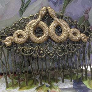 Black Snake Hair Comb Double Serpent Hair Accessories Two - Etsy