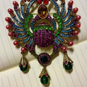 Scarab Pin Scarab Brooch Magnificent Large Statement PIN Egyptian ...