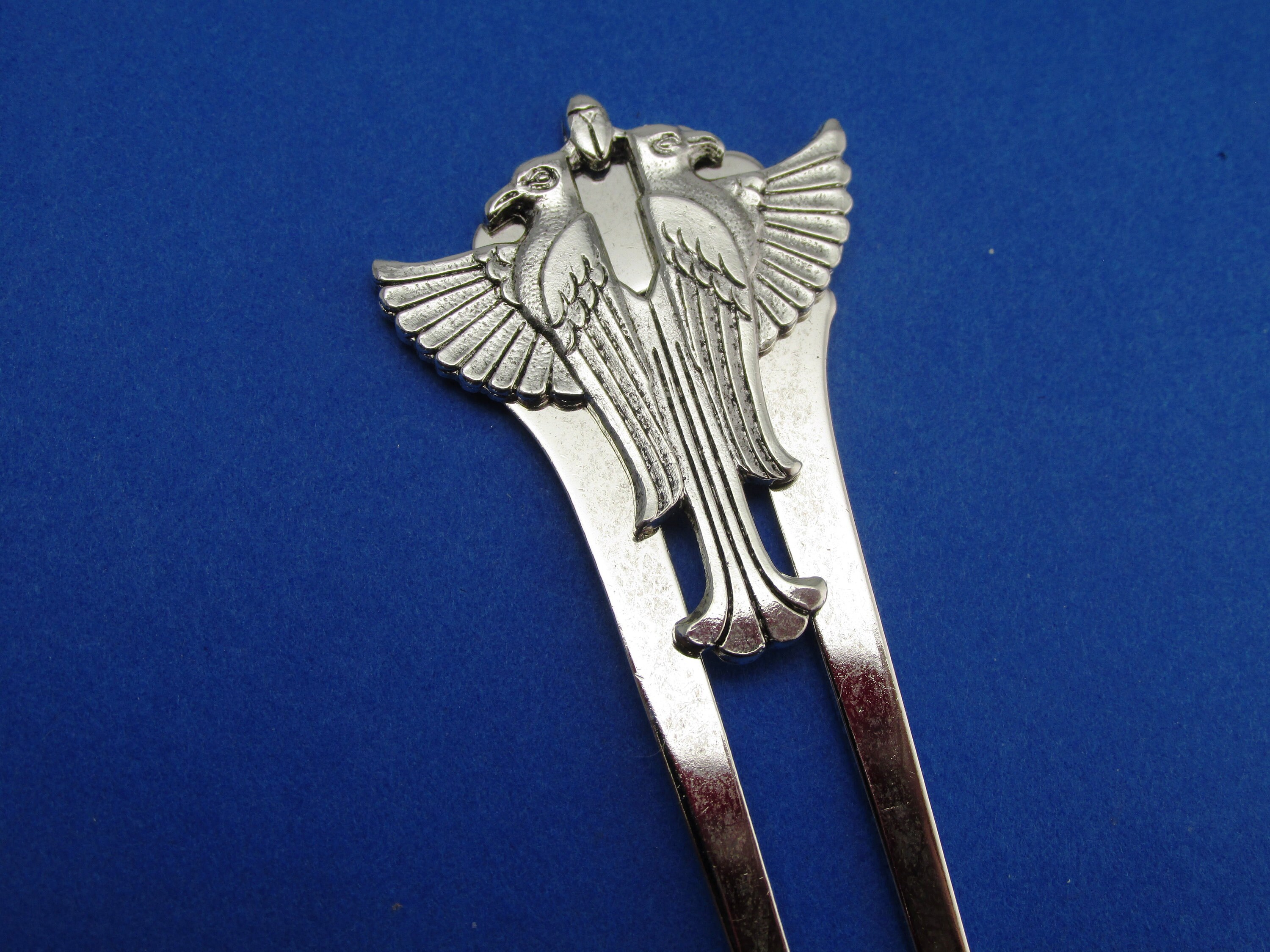 Egyptian Hair Comb Egyptian Double Headed Bird Silver Hair - Etsy
